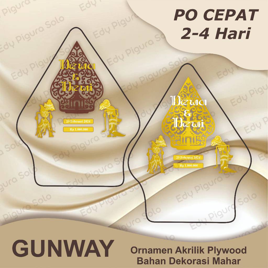 Jual 1 Set Gunungan Wayang plywood akrilik gold (WAJIB BACA DESKRIPSI ...
