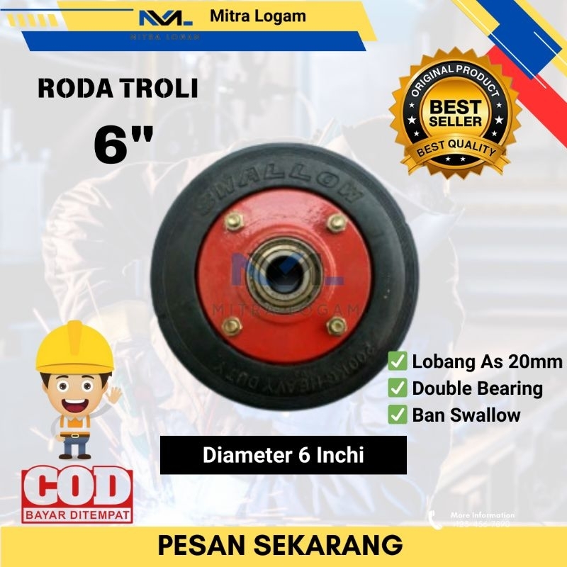 Jual RODA TROLI 6 INCHI | RODA TROLLEY 6"| RODA TROLLY 6IN | Shopee ...