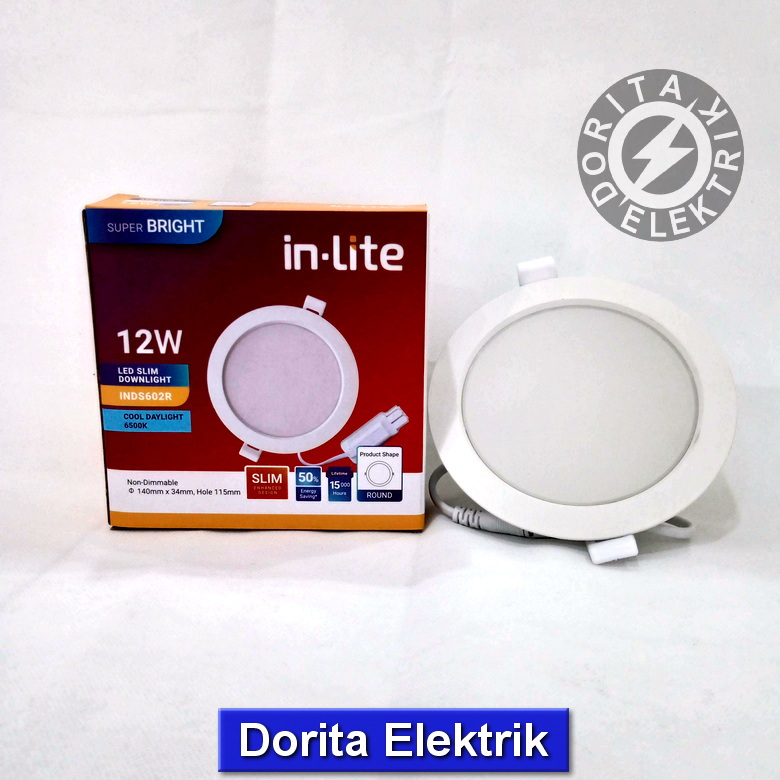Jual In-Lite Slim 12 Watt Downlight Panel INDS 602R 12w inlite | Shopee ...