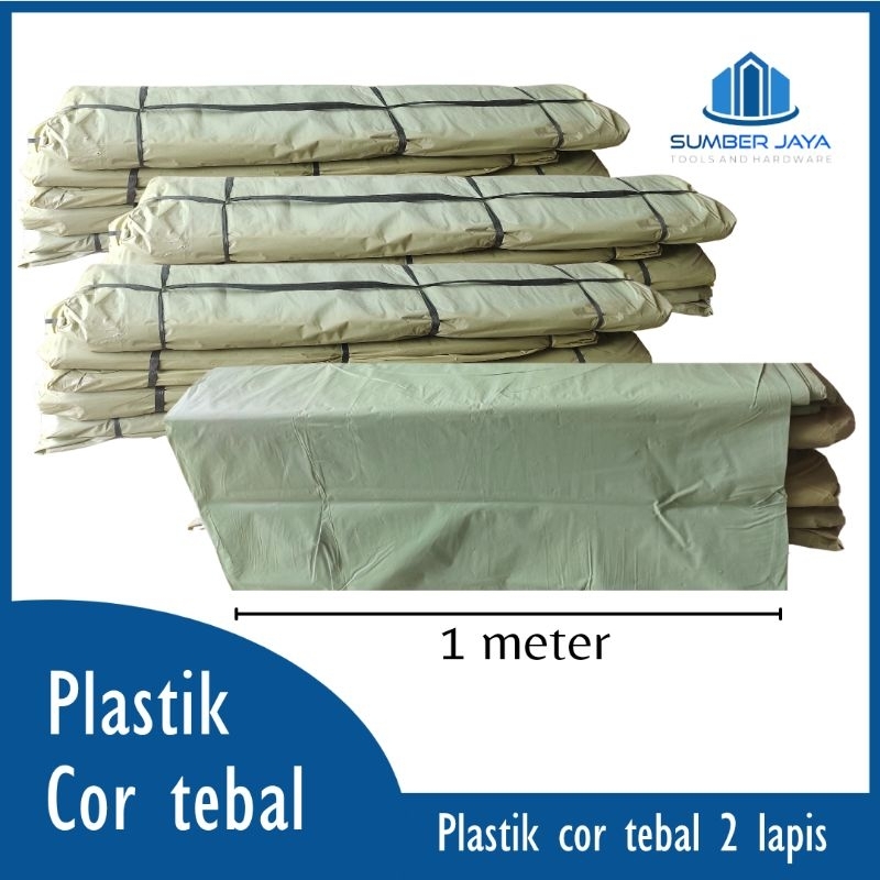 Jual plastik cor 2 lapis plastik cor hijau butek per meter | Shopee ...