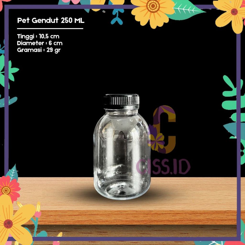Jual BOTOL PLASTIK GENDUT PET GENDUT 250ML 250 ML 29GR SUPER TEBAL ...