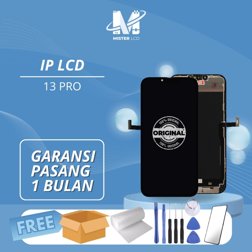 Jual LCD IP 13 PRO FULLSET ORIGINAL FREE OPENING SET + TEMPERED GLASS ...