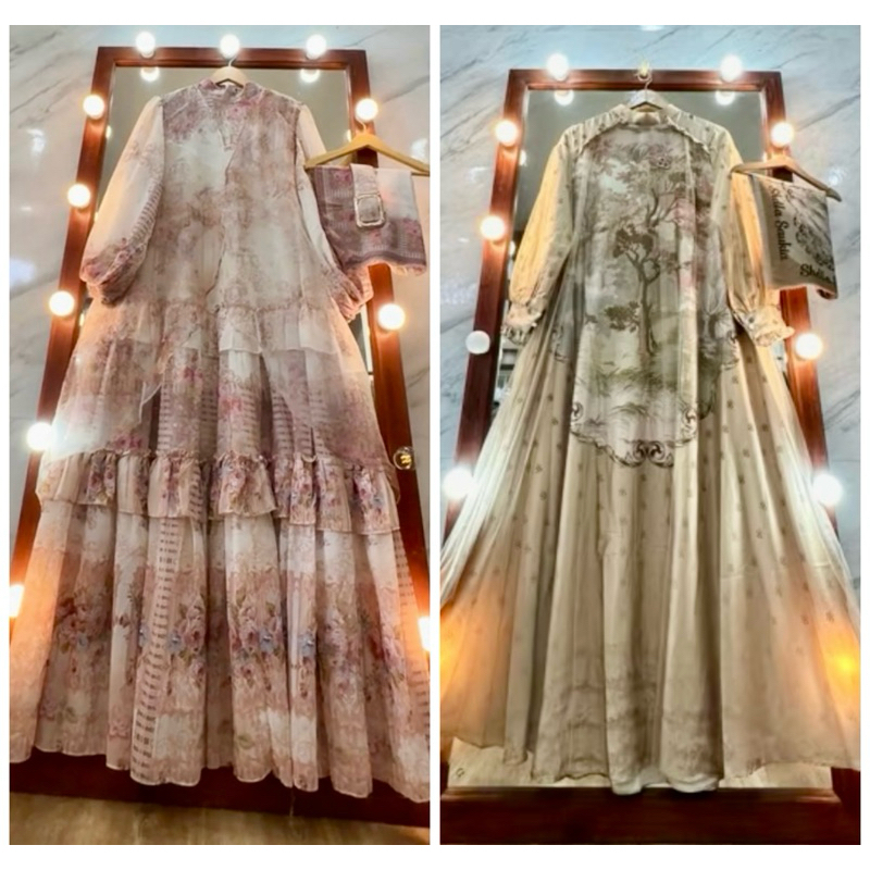 Jual SALEE SHELLASAUKIA DRESS SWISS SET HIJAB DAN OUTER ORGANZA SUTRA ...
