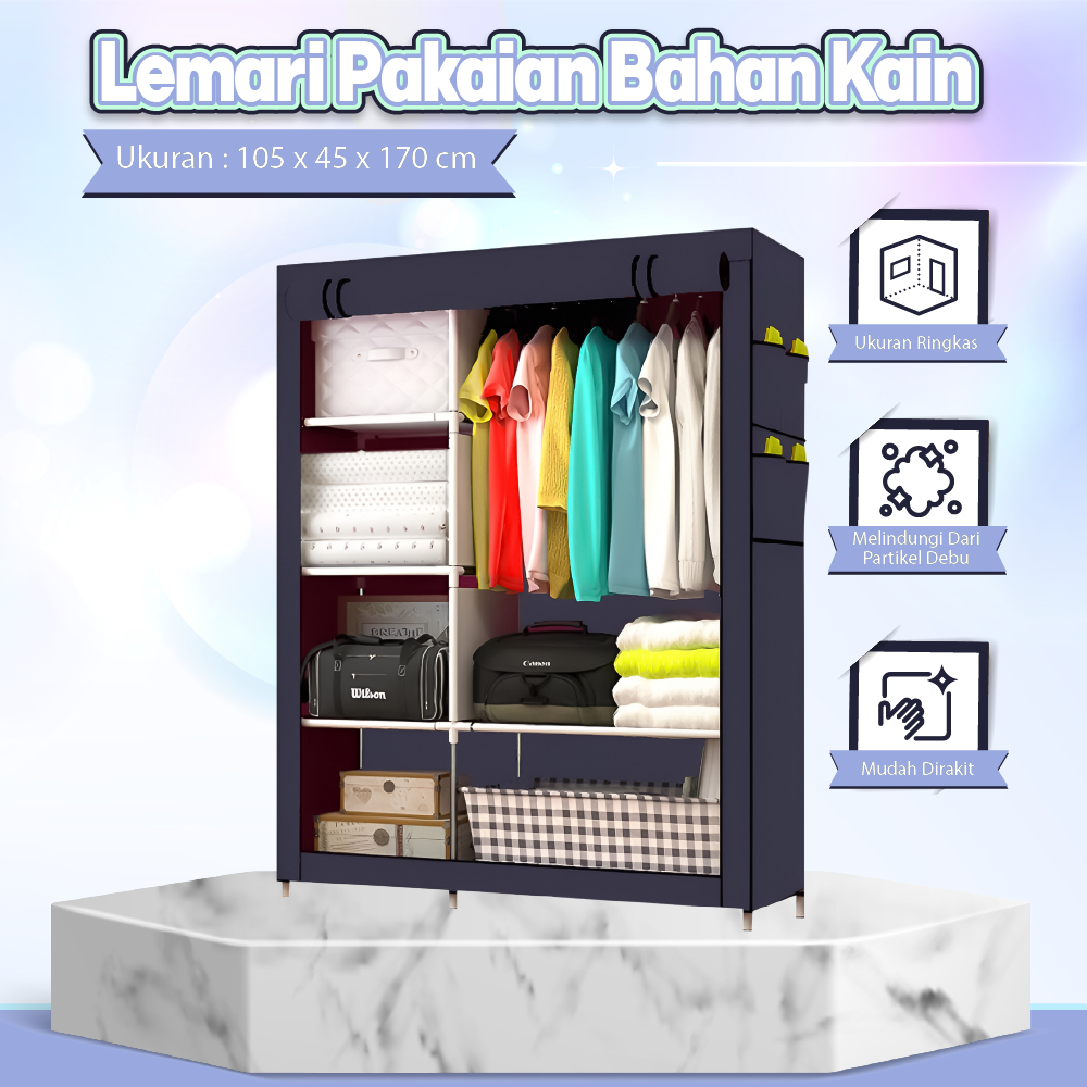Jual Lemari Kain 105Nt Lemari Pakaian Gulung Atas Lemari Portable ...