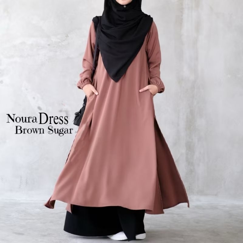 Jual Gamis Polos Noura /Abaya lesti/dress crincle polos terbaru/long ...