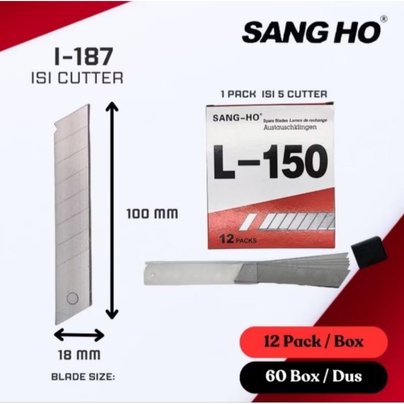 Jual (1 TUBE ISI 5 PCS) isi cutter besar SANGHO / refill cutter besar ...