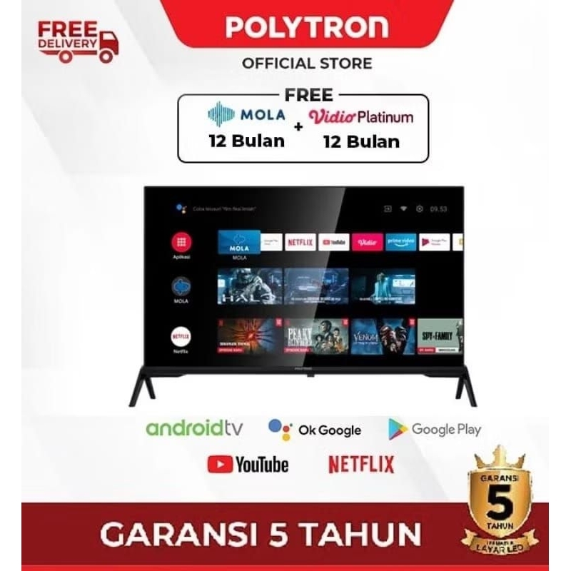 Jual POLYTRON 32 INCH TV LED 32 INCH ANDROID GOOGLE TV | Shopee Indonesia
