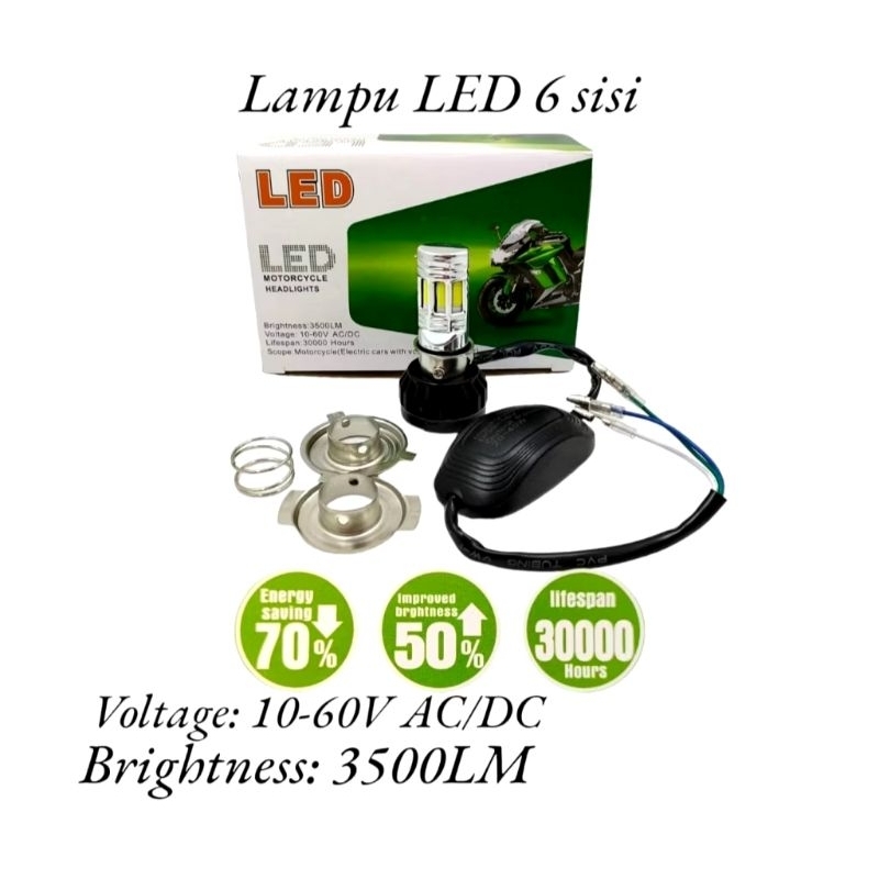 Jual LAMPU DEPAN MOTOR RTD RAYTON LED 6 SISI / 3 SISI MO2E ORIGINAL RTD AC / DC | Shopee Indonesia