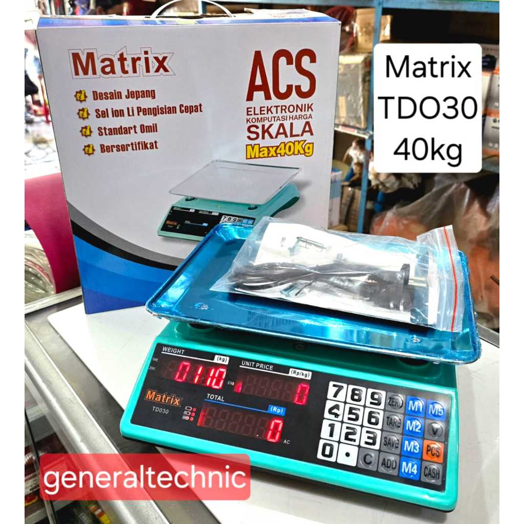 Jual Timbangan Digital Matrix 40KG TDO030 Digital Scale Matrix TDO30 ...