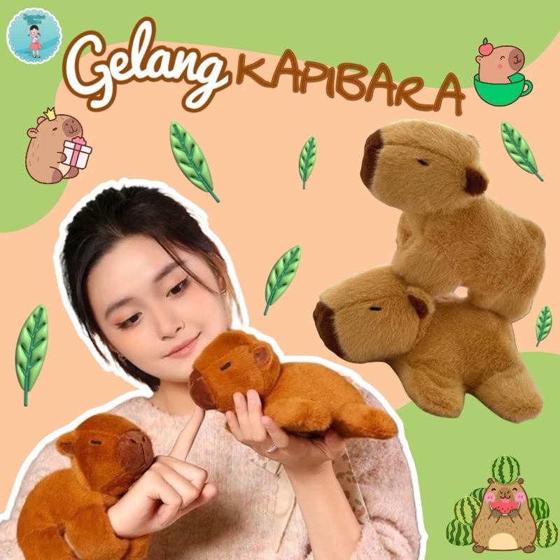 Jual Cute Cartoon Cable Sports Capybara Ring Pop Toy Schoolbag Doll ...