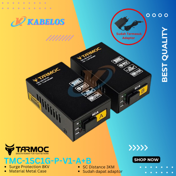 Jual Tarmoc TMC-1SC1G-P-V1 | 1 FO 1 LAN Gigabit POE IN 9-57V HTB GS-03 A+B | Shopee Indonesia