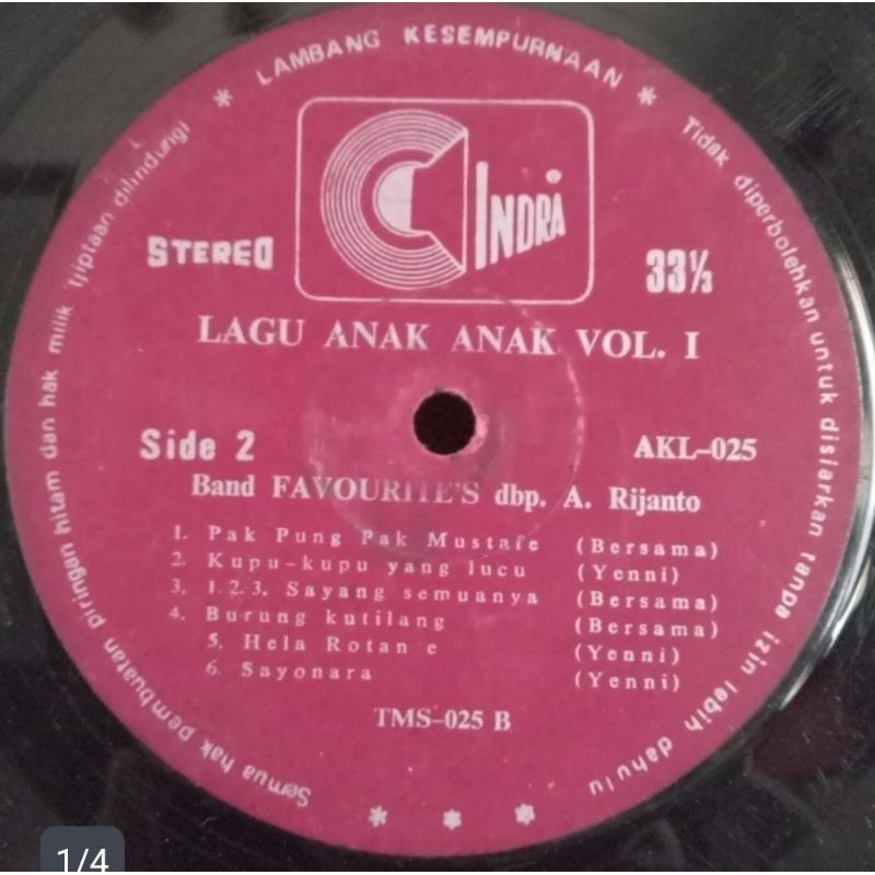 Jual Vinyl Piringan Hitam 12 inch Lagu Anak Anak Vol. 1 | Shopee Indonesia