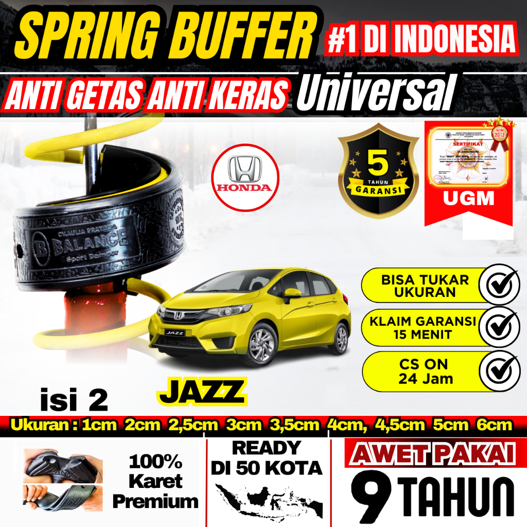 Jual Spring Buffer BALANCE Sport Damper Khusus mobil BRIO Karet Peredam ...