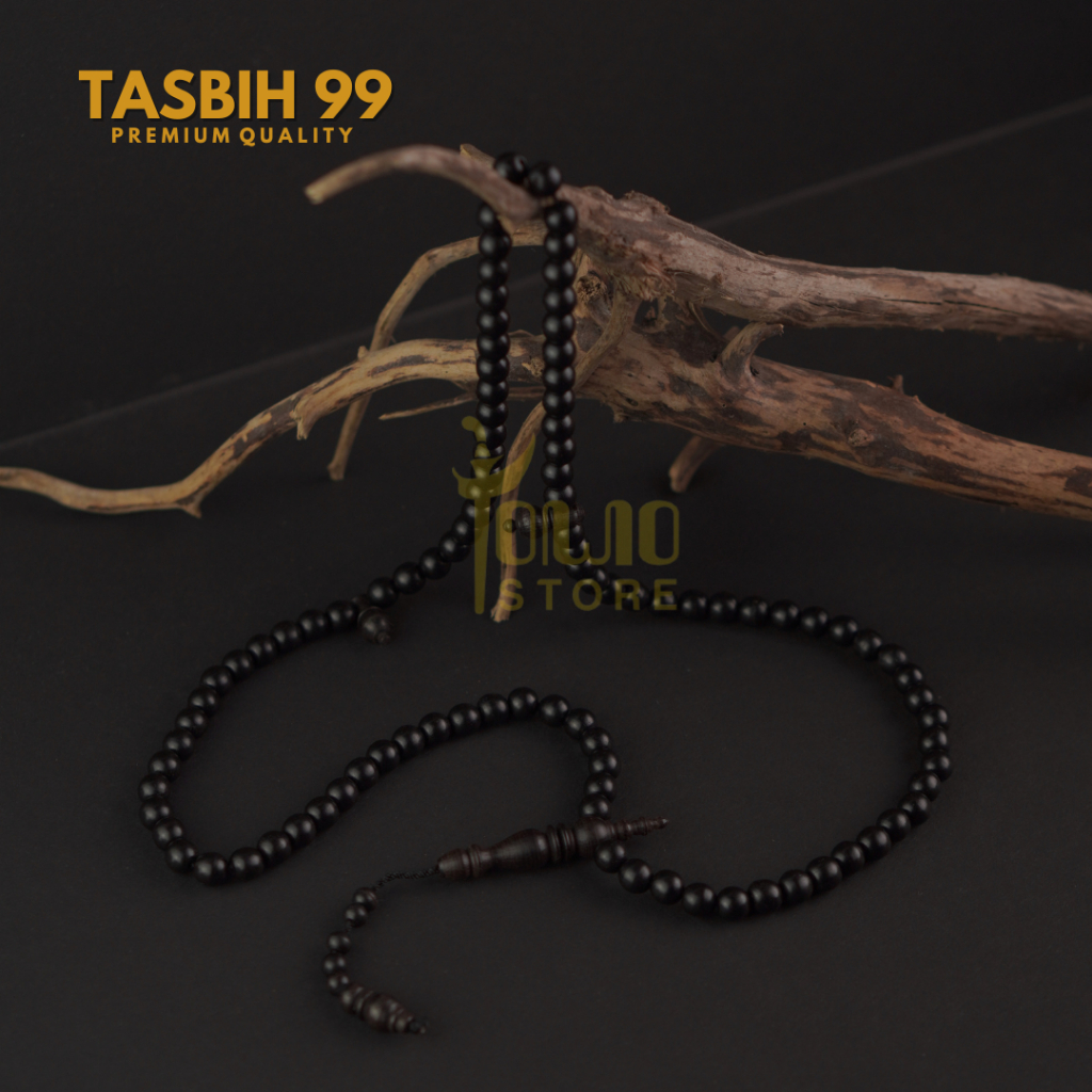 Jual jowostore - tasbih 99 butir galih kayu hitam solid tasbeh muslim ...
