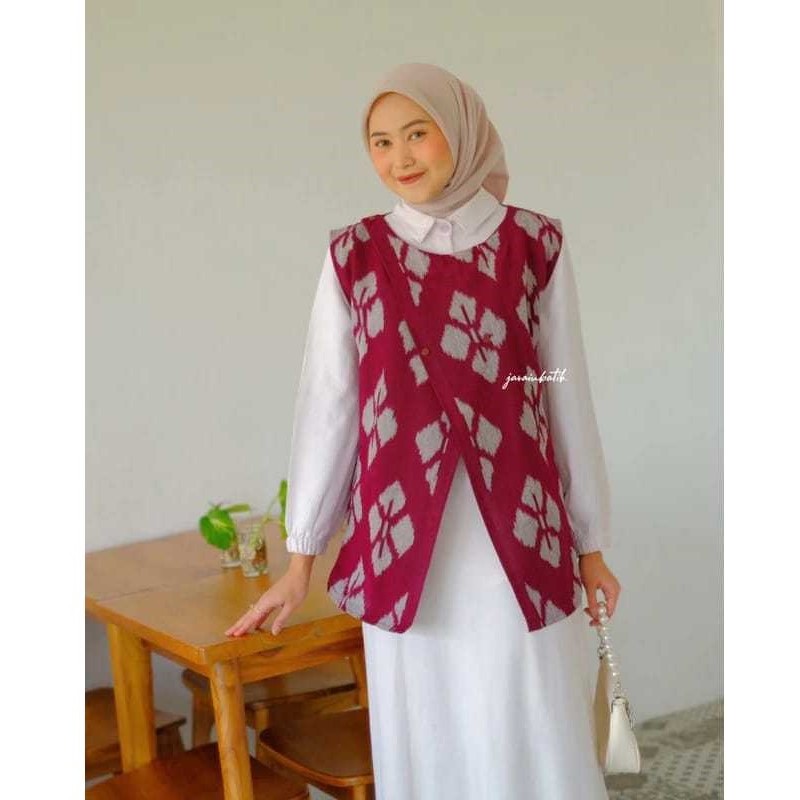 Jual VEST TRISTA, BATIK TENUN WANITA, VEST WANITA, ROMPI TENUN, ROMPI ...