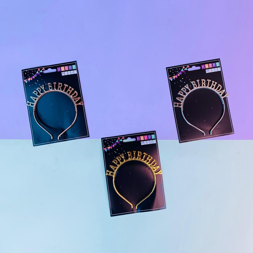 Jual Bando mahkota happy birthday premium bendo hair desain happy ...