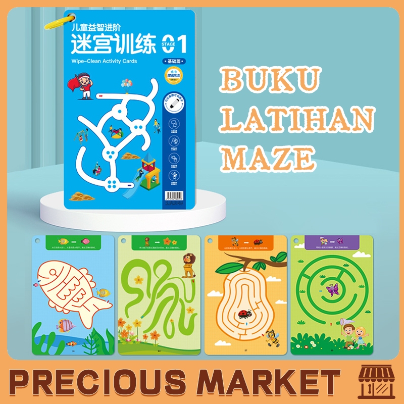 Jual Buku Aktivitas Anak Bermain Maze Labirin Wipe And Clean Dapat Di ...