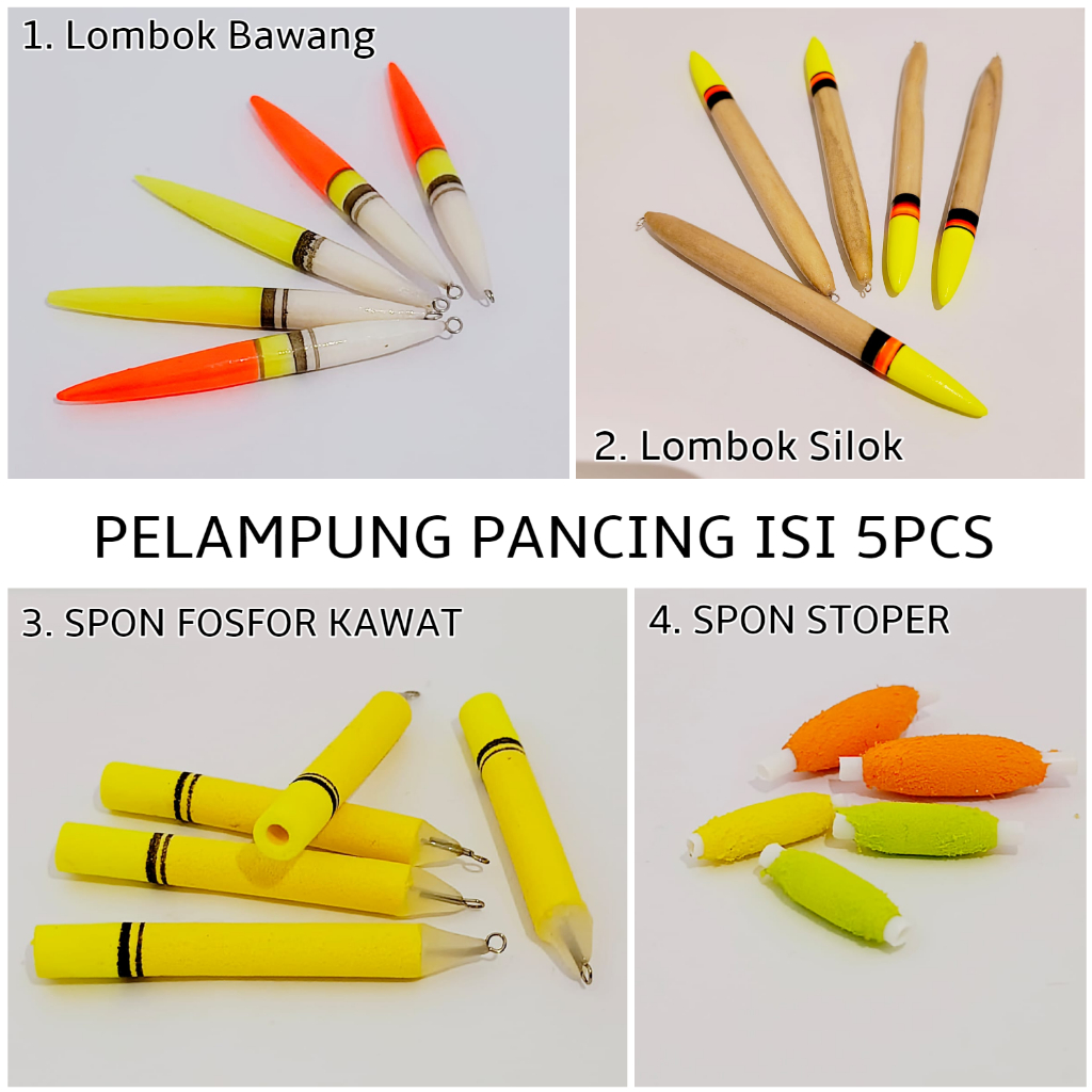 Jual Pelampung Lombok Bawang Spon Stoper Isi 5 Pcs Panjang 3 4 5 7 Cm ...