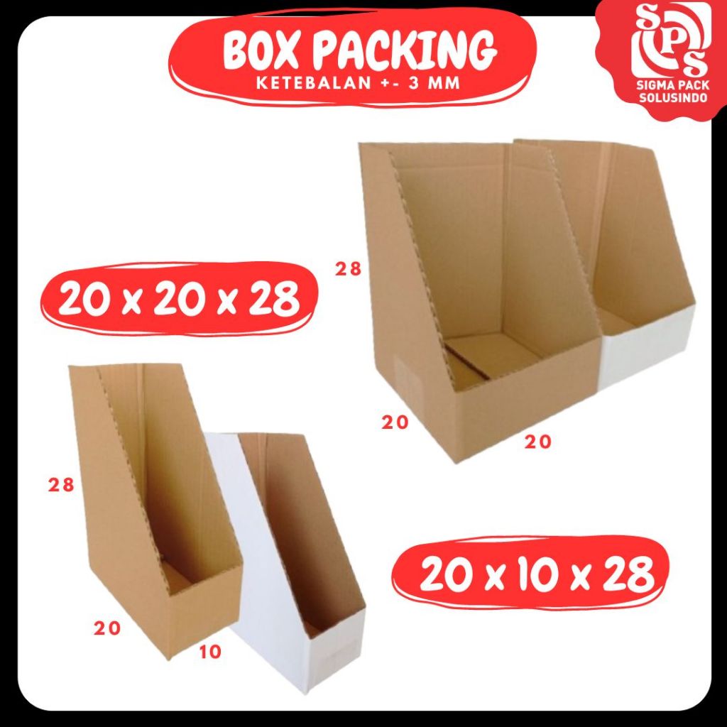 Jual Box 20x20x28 / 20x10x28 Box Rak Kecil/Besar Dus File Packing Kotak ...