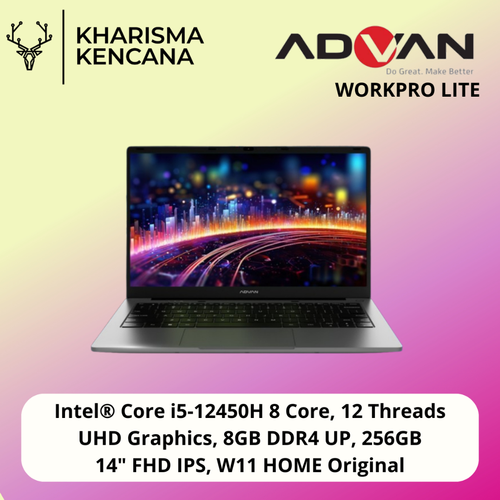 Jual ADVAN WORKPRO LITE CORE i5 12450H 8GB 256GB 14" FHD IPS W11 HOME ...