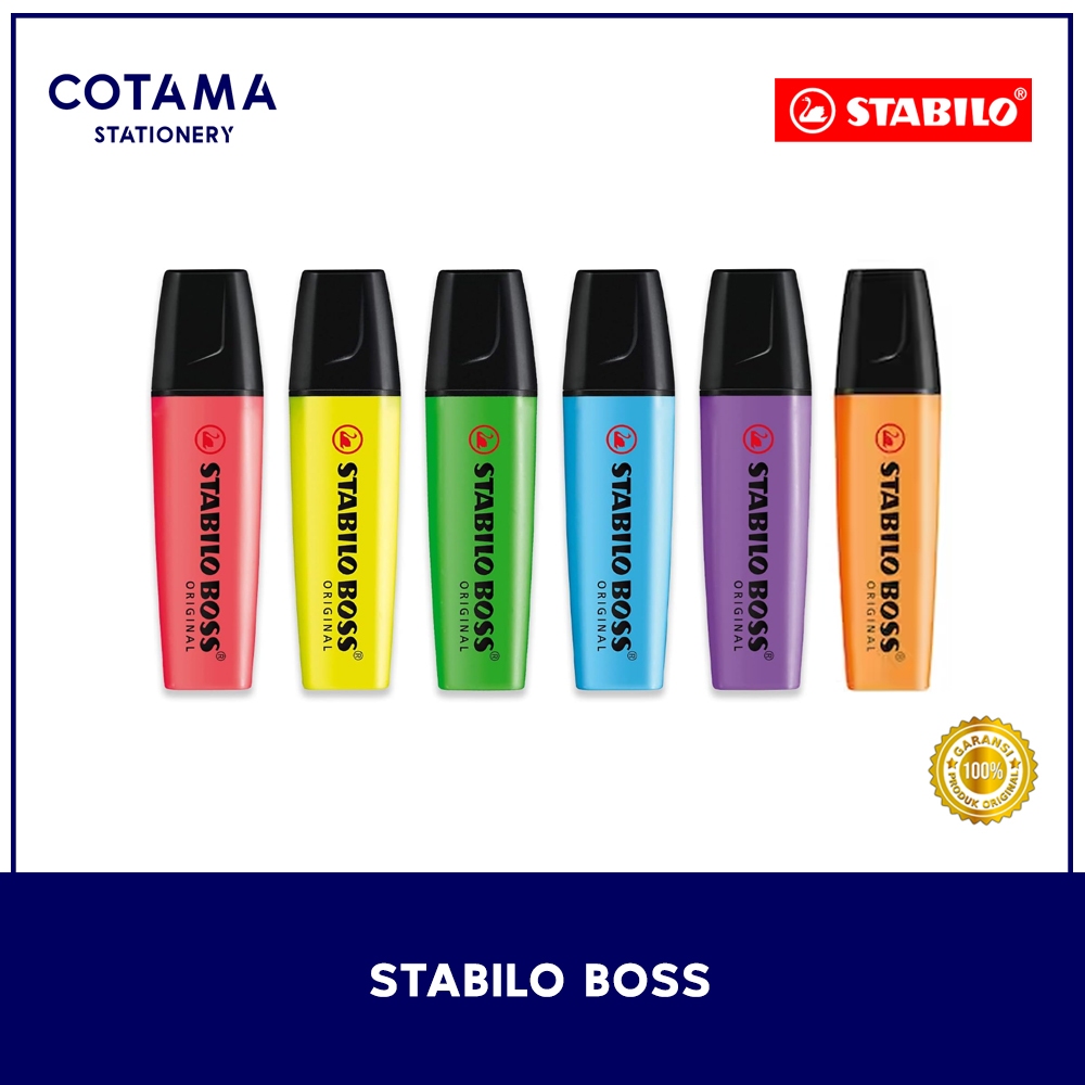 Jual Stabilo Boss Highlighter Original - Warna Kuning Orange Hijau Merah Pink Biru Ungu | Shopee ...
