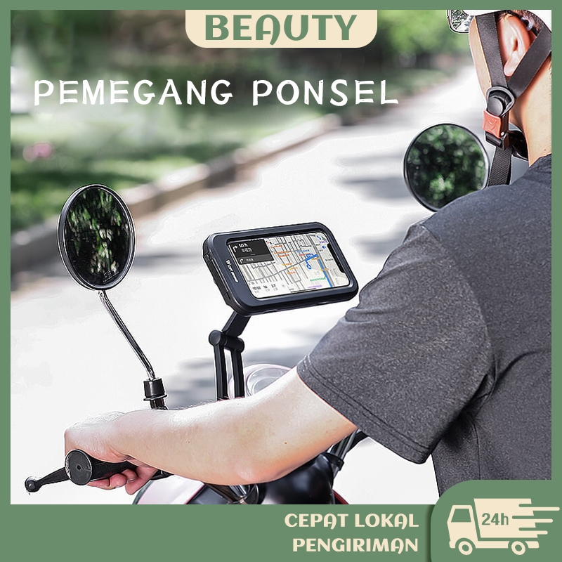 Jual Holder Motor Waterproof 360 derajat Anti Air Kuat Kokoh Untuk Pemasangan Di Stang Motor ...