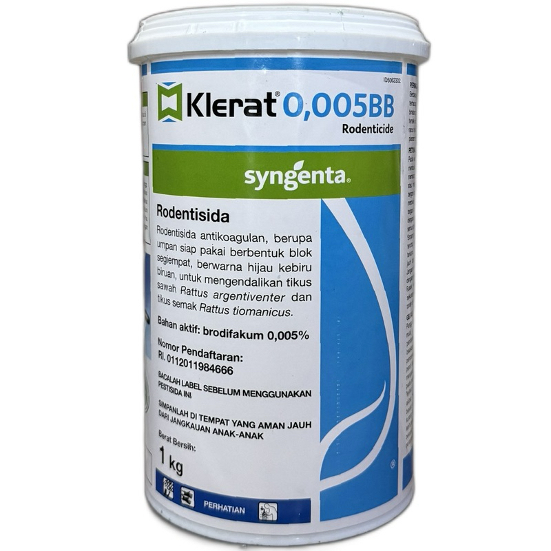 Jual RODENTISIDA KLERAT 0,005BB 1 KG SYNGENTA/RACUN BRODIFAKUM 0,005% ...