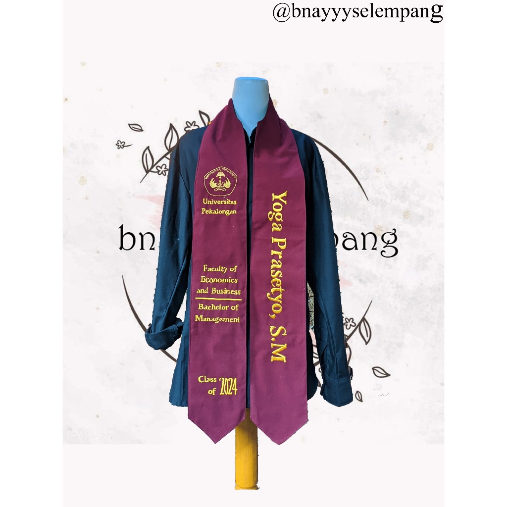 Jual (1 HARI JADI) SELEMPANG WISUDA DUA SISI | HARVARD STYLE | SASH ...