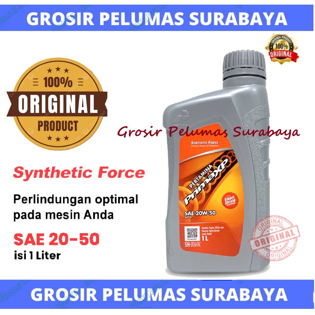 Jual ORIGINAL asli pertamina Prima XP 20w-50 20w50 1 liter 1ltr oli ...