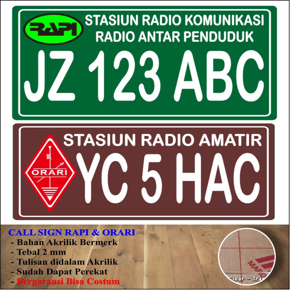 Jual PAPAN CALL SIGN ORARI RAPI RADIO AKRILI | Shopee Indonesia