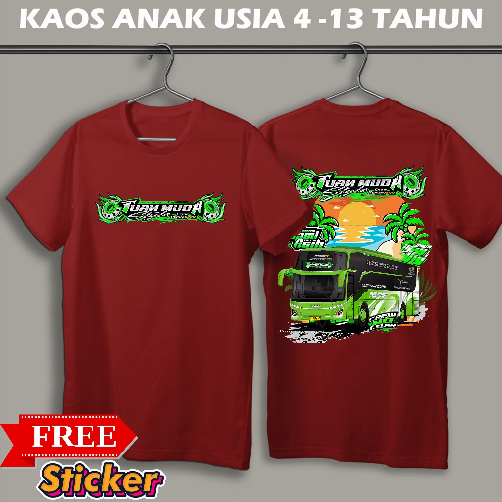 Jual # CUSTOM NAMA FREE STICKER (NEW) KAOS ANAK BUS TUAN MUDA ASYROF ...
