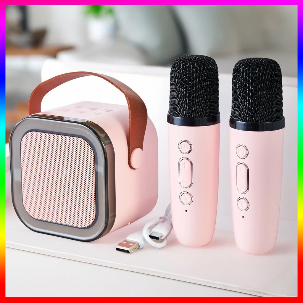 Jual Speaker Bluetooth Karaoke K12 Plus 2 Mic Bluetooth Mini Speaker ...