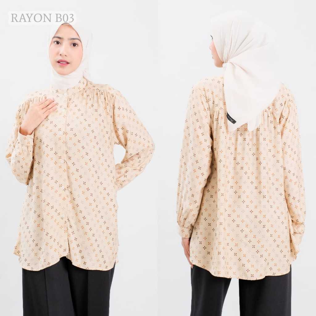 Jual ALINA BLOUSE MOTIF Rayon Cey Premium Oversize Terbaru Lengan ...