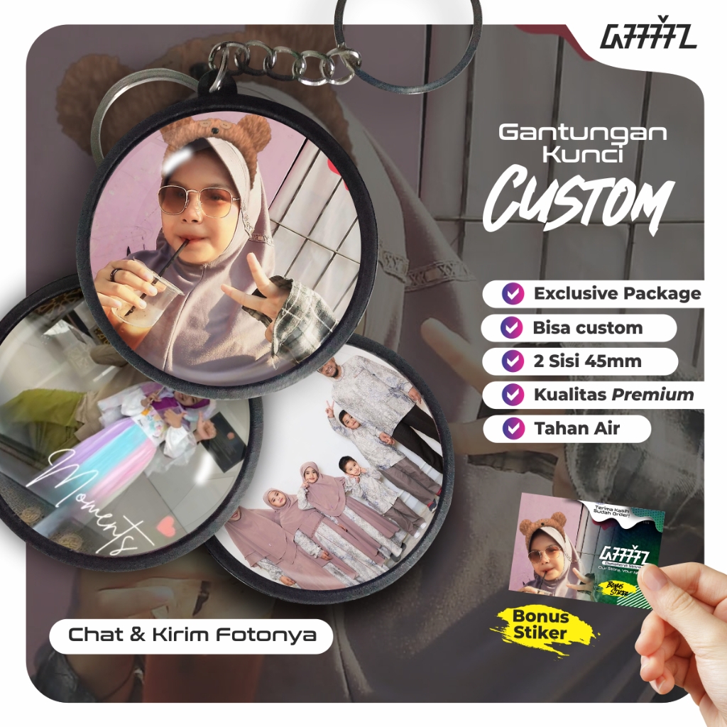 Jual Gantungan Kunci Custom Dua Sisi Keychain Tas Ukuran 45mm Tahan ...