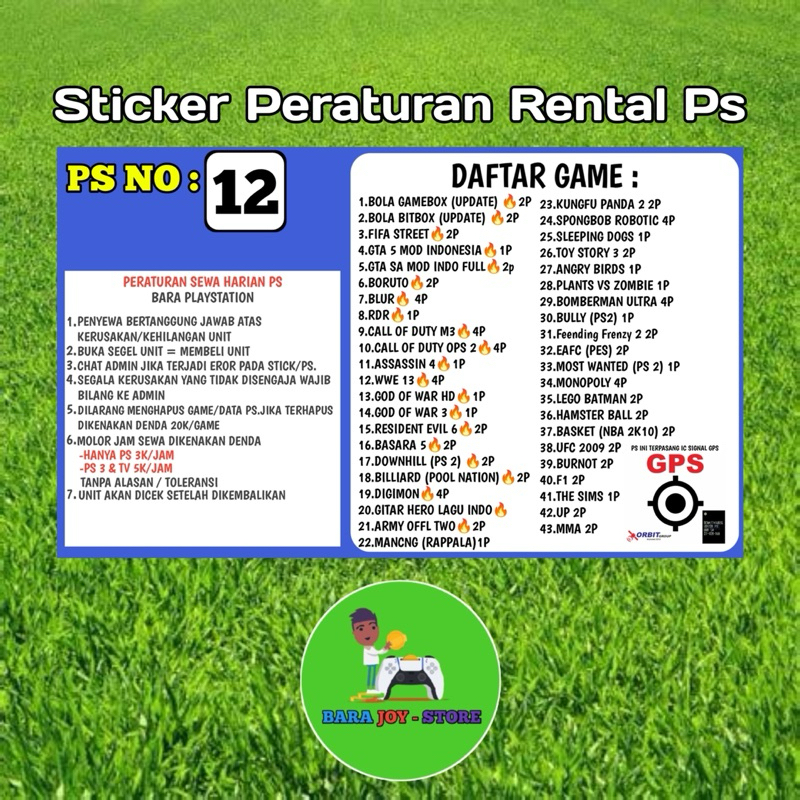 Jual Sticker Untuk Rental Ps,Sticker Ps,Sticker Keren Rental Ps.Sticker ...