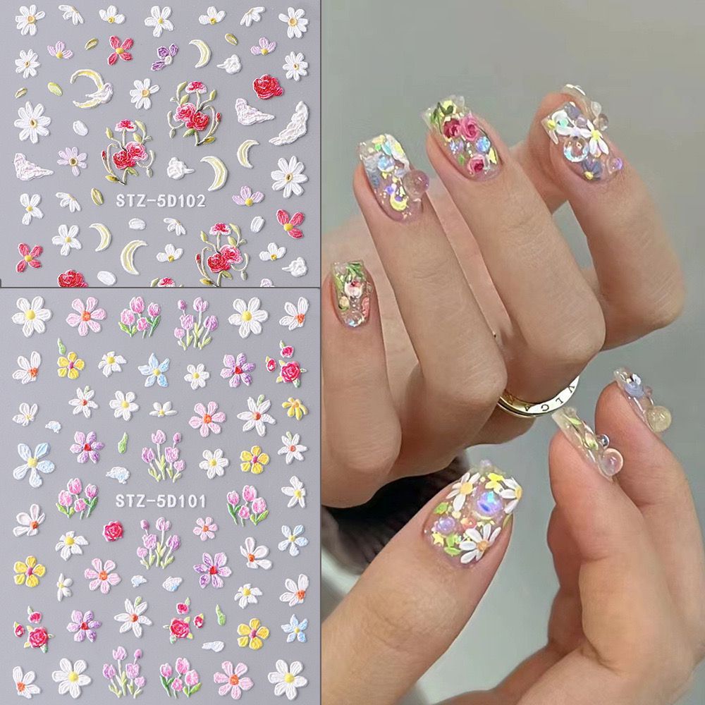 Jual Stiker Kuku Timbul nail art 5D bunga tulip manicure BUNGA 5D STZ ...