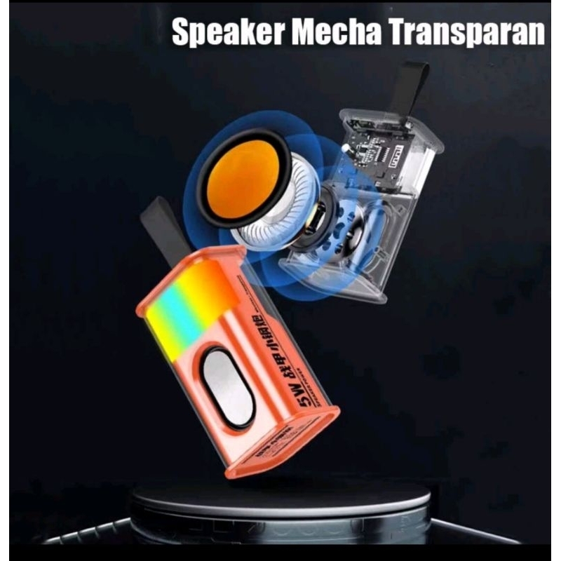 Jual Speaker Transparan Mecha RBG TF A36 5W Extra Bass FM Radio High ...