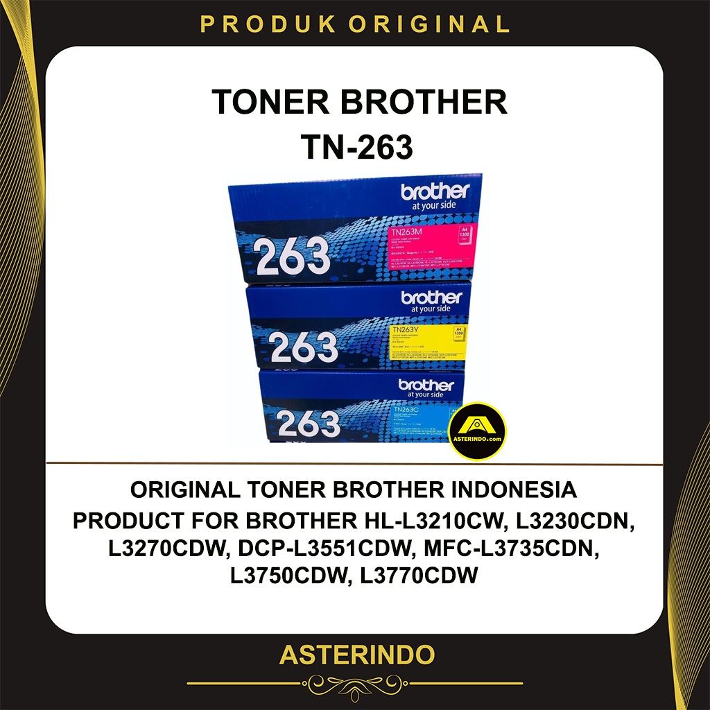 Jual Toner Brother TN-263 Tinta Cartridge Printer Black Cyan Magenta ...