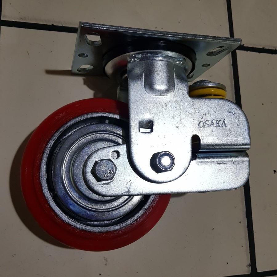 Jual Roda Troli Spring Pu Merah 8 Inch Hidup | Shopee Indonesia