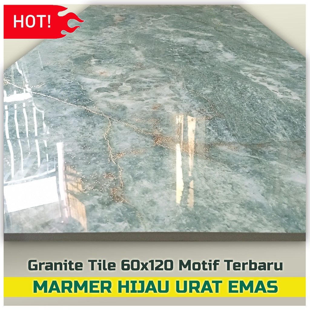 Jual Granit Lantai 60x120 Marmer Hijau Emas Glossy Mewah Original ...