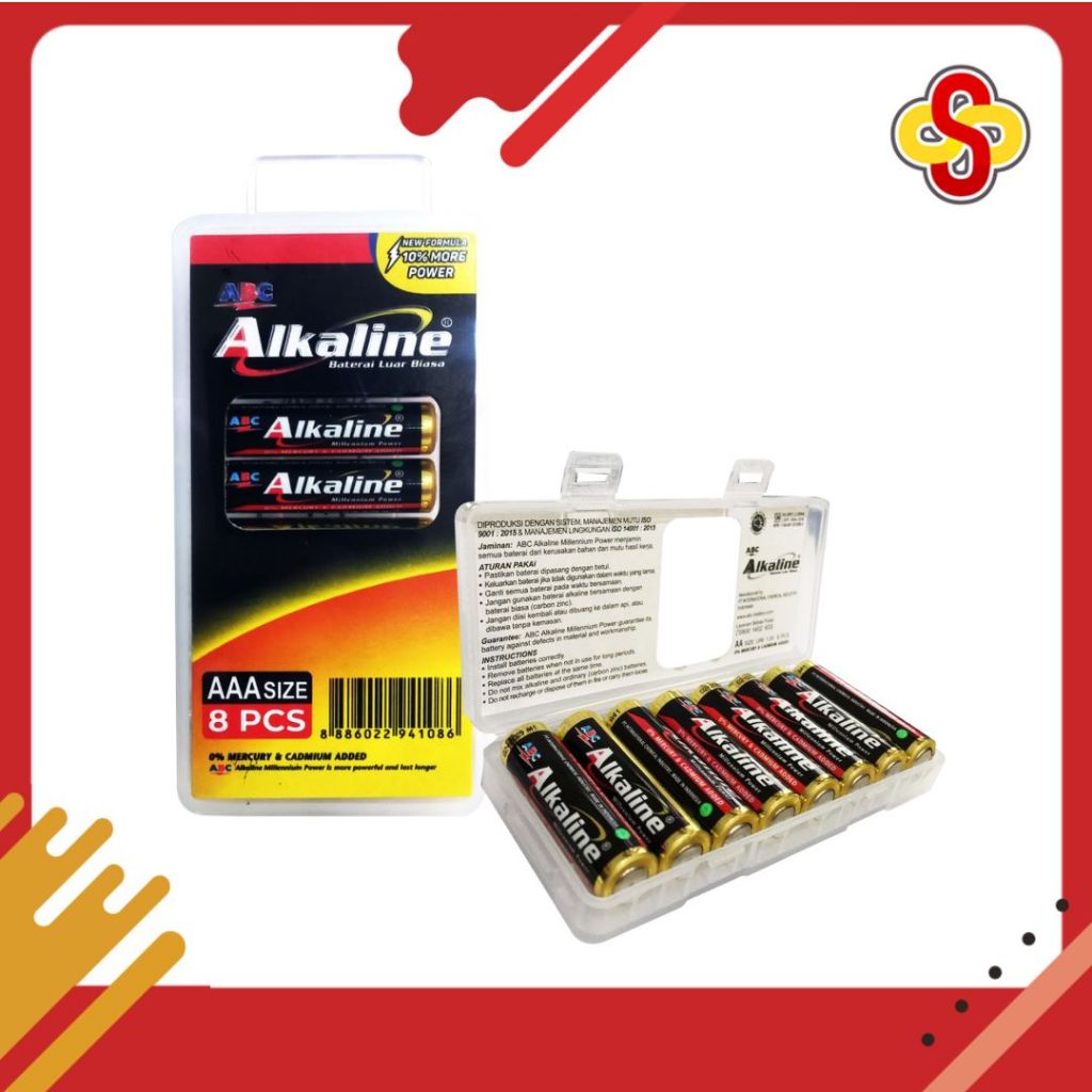 Jual Baterai ABC Alkaline AAA / A3 LR-03 Isi 8 pcs | Shopee Indonesia