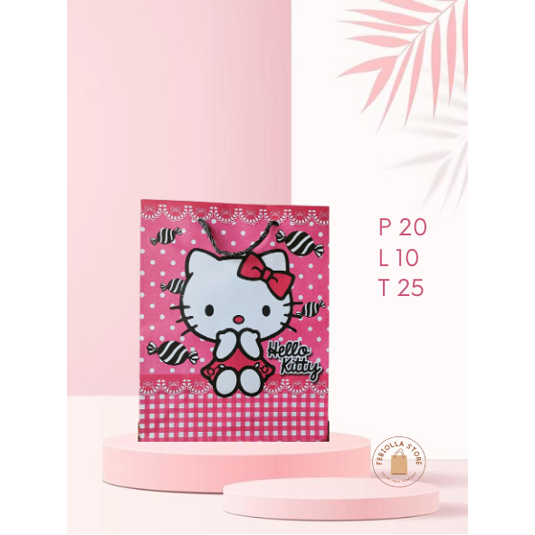 Jual PAPER BAG SOUVENIER HELLO KITTY PINK R6 UK ( P 20 X L 10 X T 25 ...