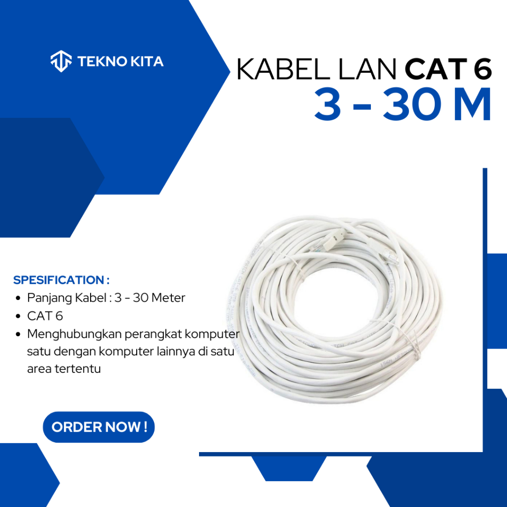 Jual KABEL LAN ETHERNET CAT6 RJ45 CAT6 GIGABIT HIGH SPEED LAN CABLE - PROMO MURAH KABEL LAN ...