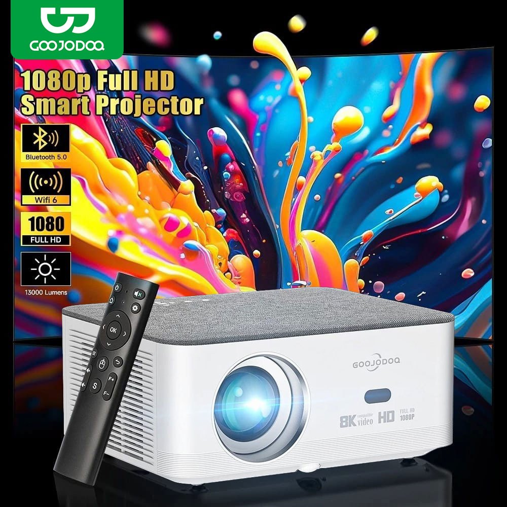 Jual GOOJODOQ 1080P HD Portable Proyektor 4K WiFi 6 & Bluetooth 5.0 ...