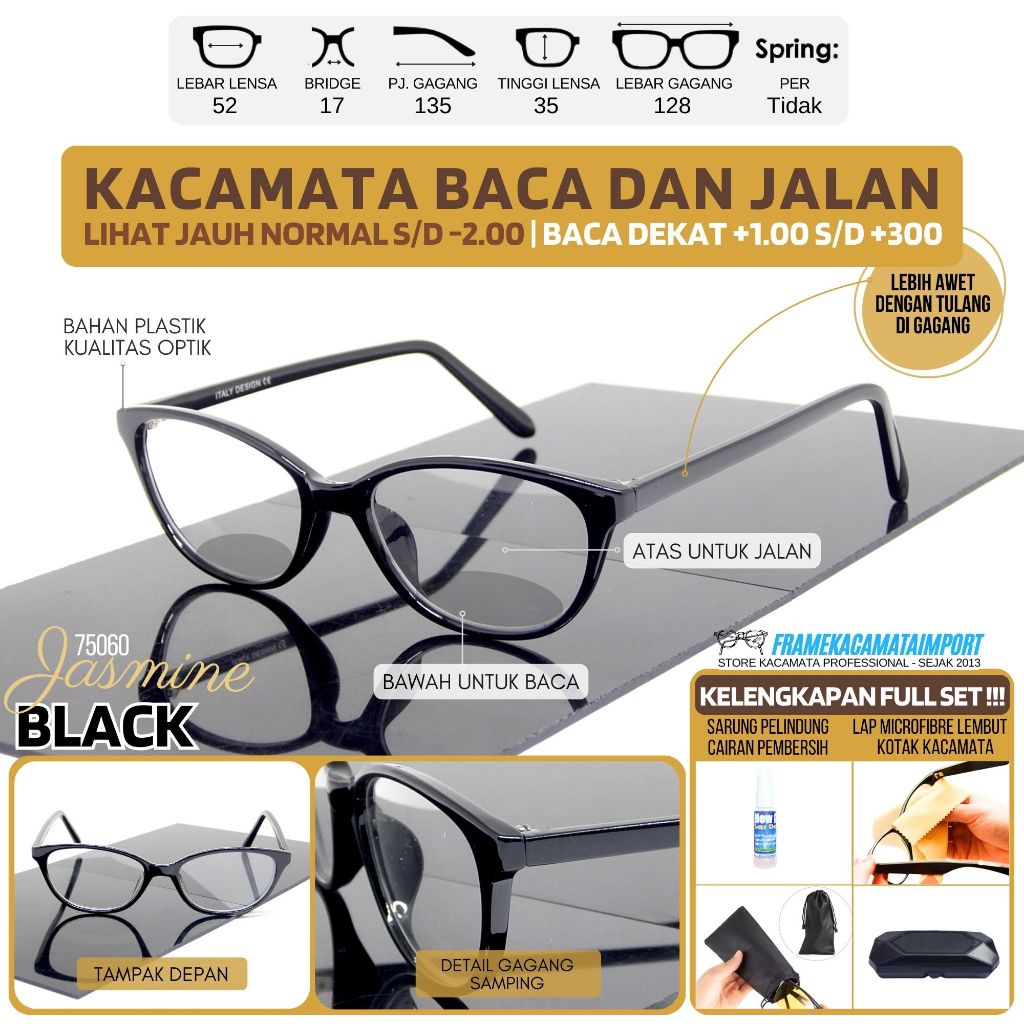 Jual Kacamata Baca Dan Jalan Wanita Double Fokus Lihat Jauh Dekat +100 ...