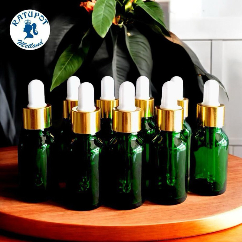 Jual BOTOL SERUM BOTOL KACA 15ML HIJAU PIPET GOLD | Shopee Indonesia