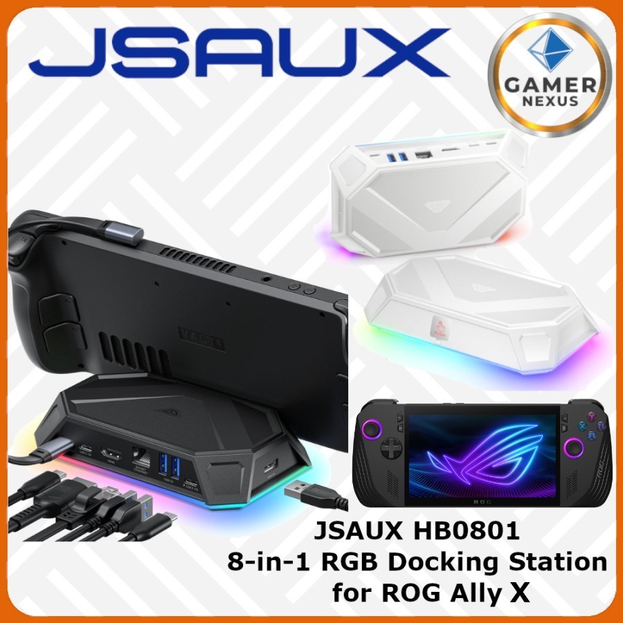 Jual JSAUX HB0801 8-in-1 RGB Docking Station for ROG Ally X HUB Dock ...
