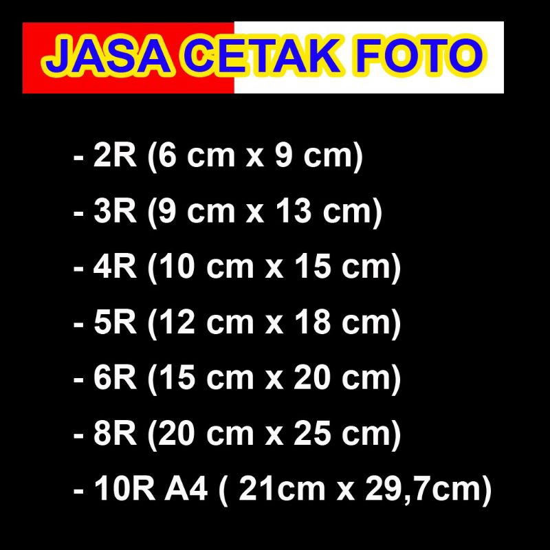 Jual CETAK FOTO UK 2R 3R 4R 5R 6R 8R 10R | Shopee Indonesia
