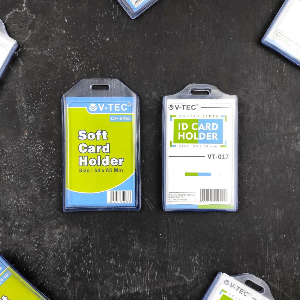 Jual V-TEC ID Card Holder 85x54mm / Plastik Kartu Satu Sisi Dua Sisi ...