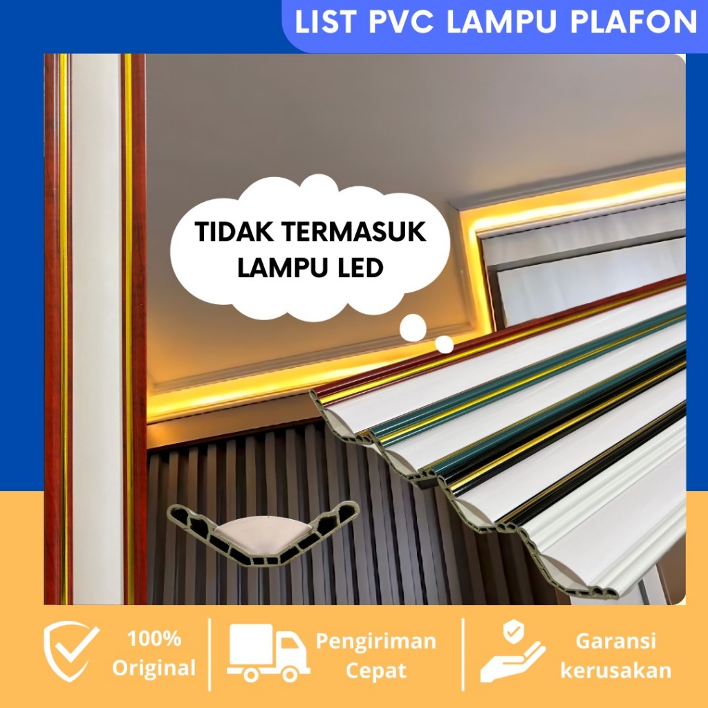 Jual List Lampu Plafon PVC / List Gold / List Lampu LED Termurah | Shopee Indonesia